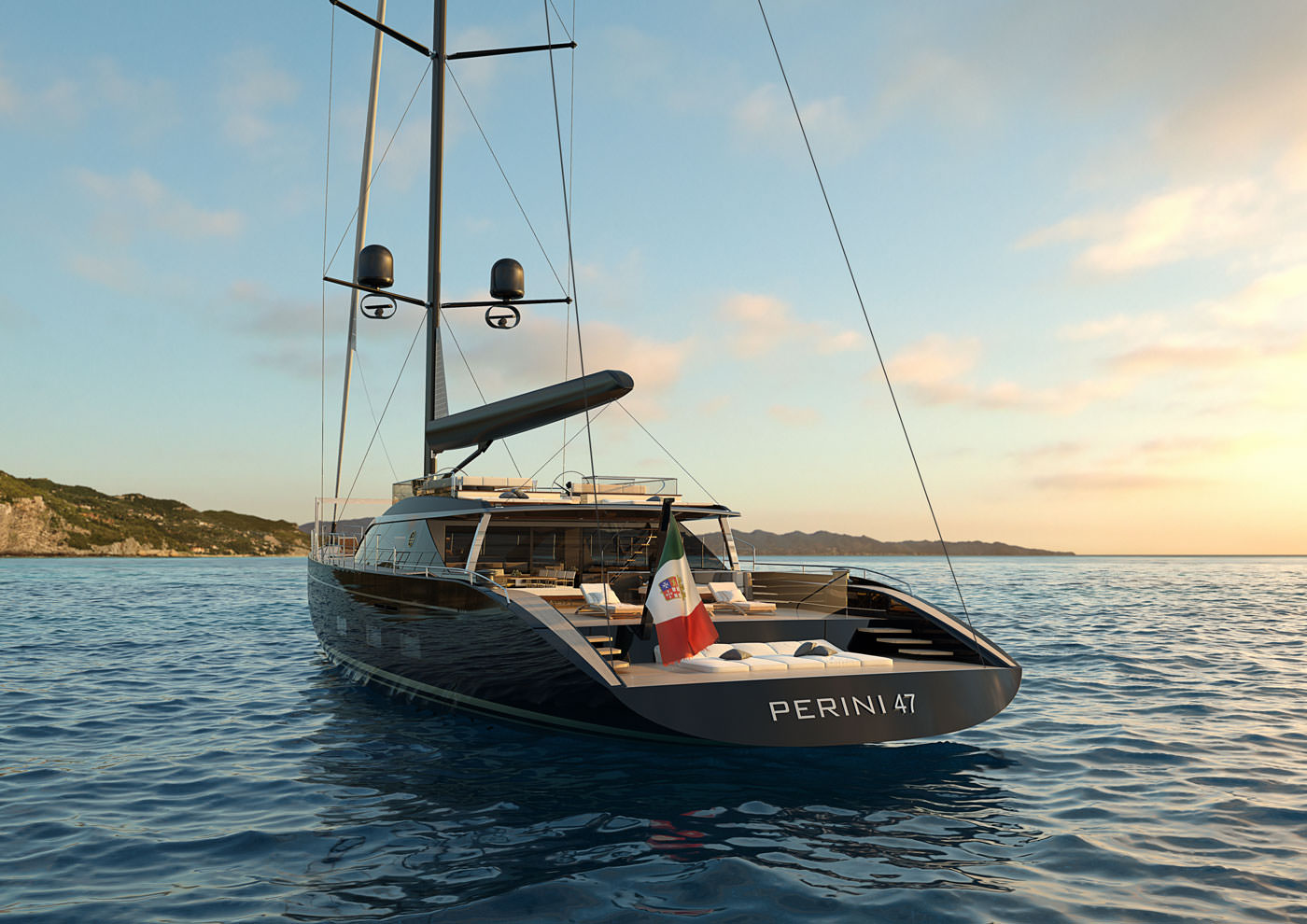 47 M E-VOLUTION THE NEW PERINI NAVI SLOOP - Panorama 4° Piano