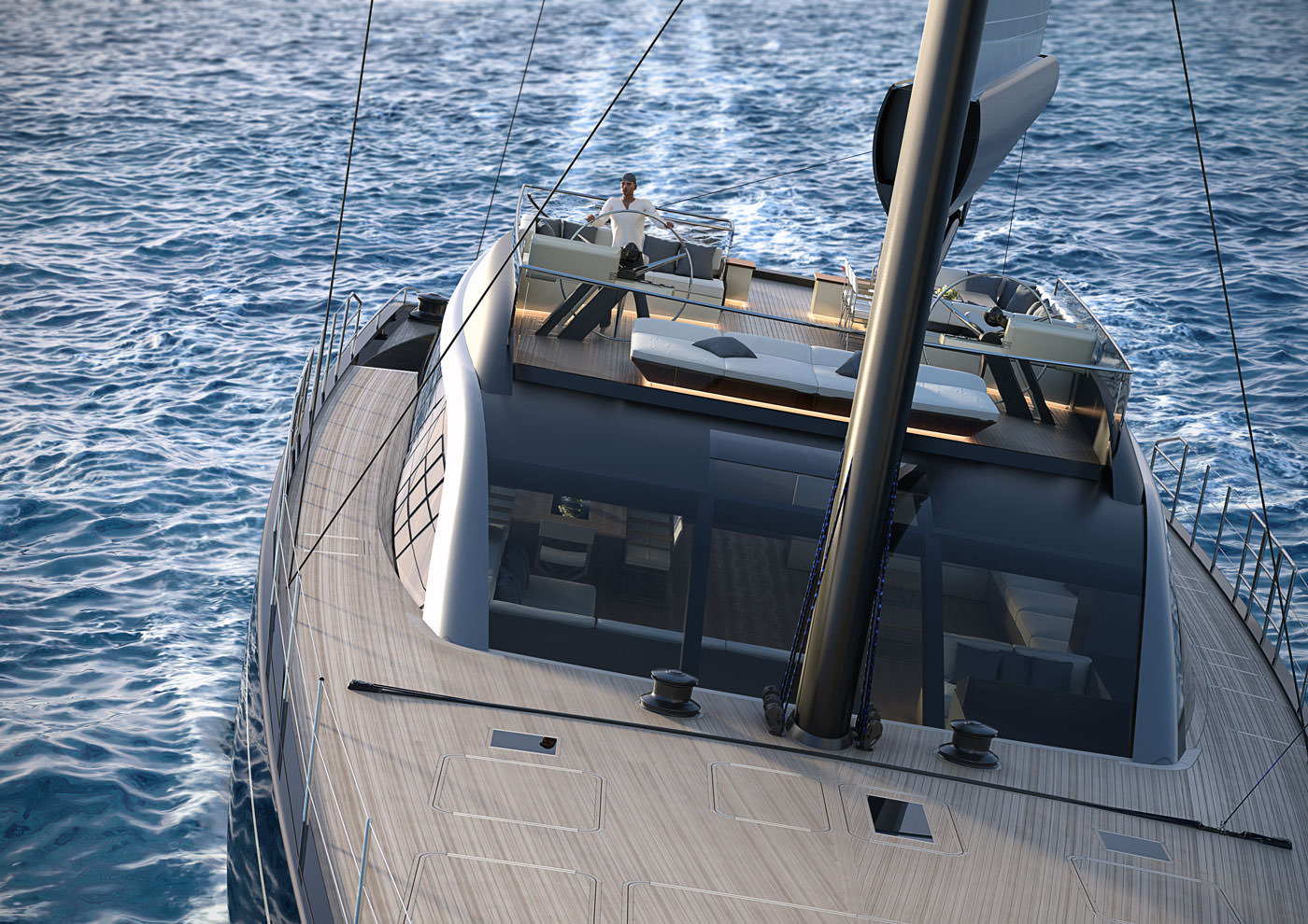 47 M E-VOLUTION THE NEW PERINI NAVI SLOOP - Panorama 4° Piano