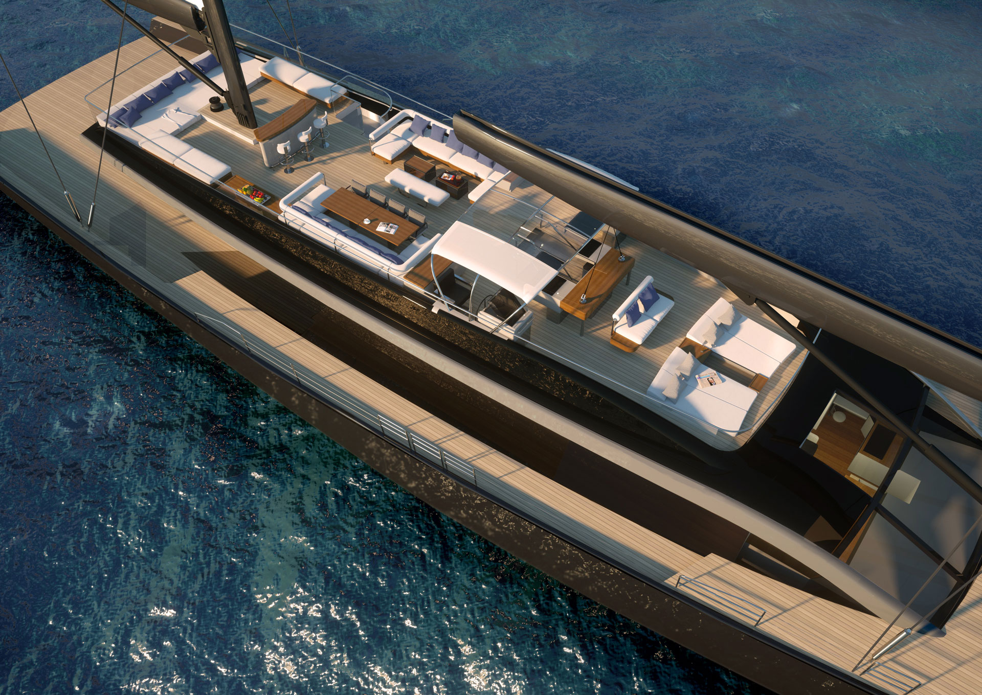 SY 56m E-volution il nuovo ketch di Perini Navi - Panorama 4° Piano